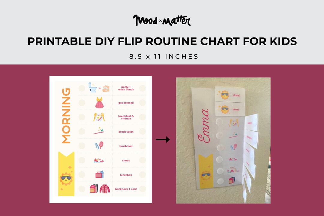 Printable DIY Flip Routine Chart for Kids - Etsy