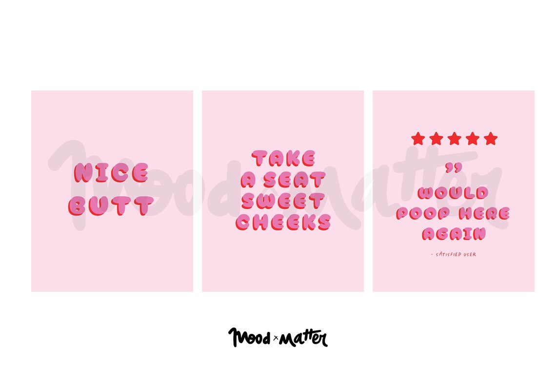 Printable Funny Bathroom Signs, Cheeky Bathroom Art, Digital Download ...