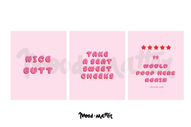 Printable Funny Bathroom Signs, Cheeky Bathroom Art, Digital Download ...