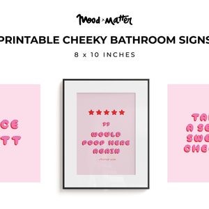 Printable Funny Bathroom Signs, Cheeky Bathroom Art, Digital Download ...