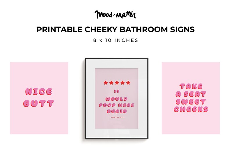 Printable Funny Bathroom Signs, Cheeky Bathroom Art, Digital Download ...