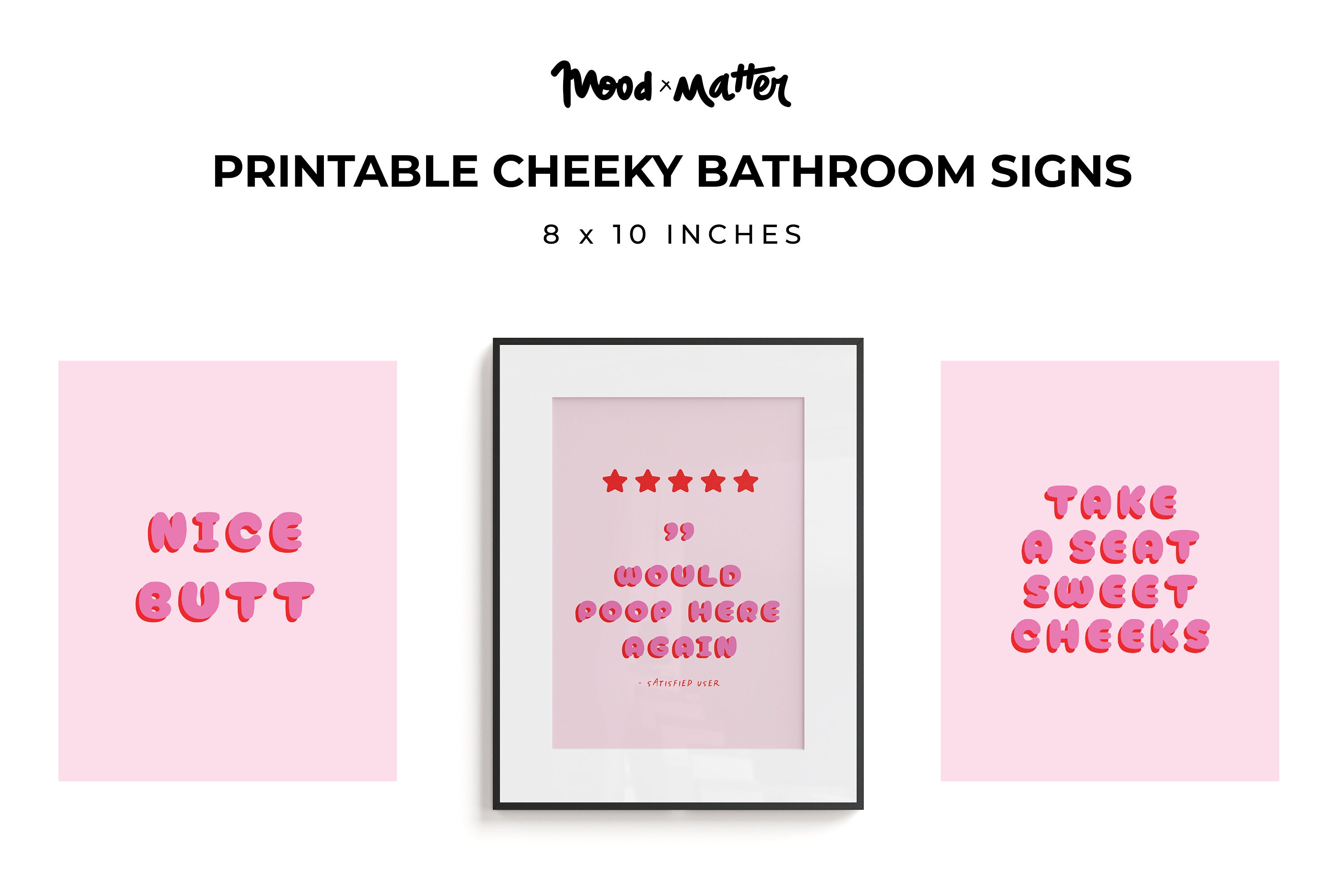 Printable Funny Bathroom Signs, Cheeky Bathroom Art, Digital Download ...