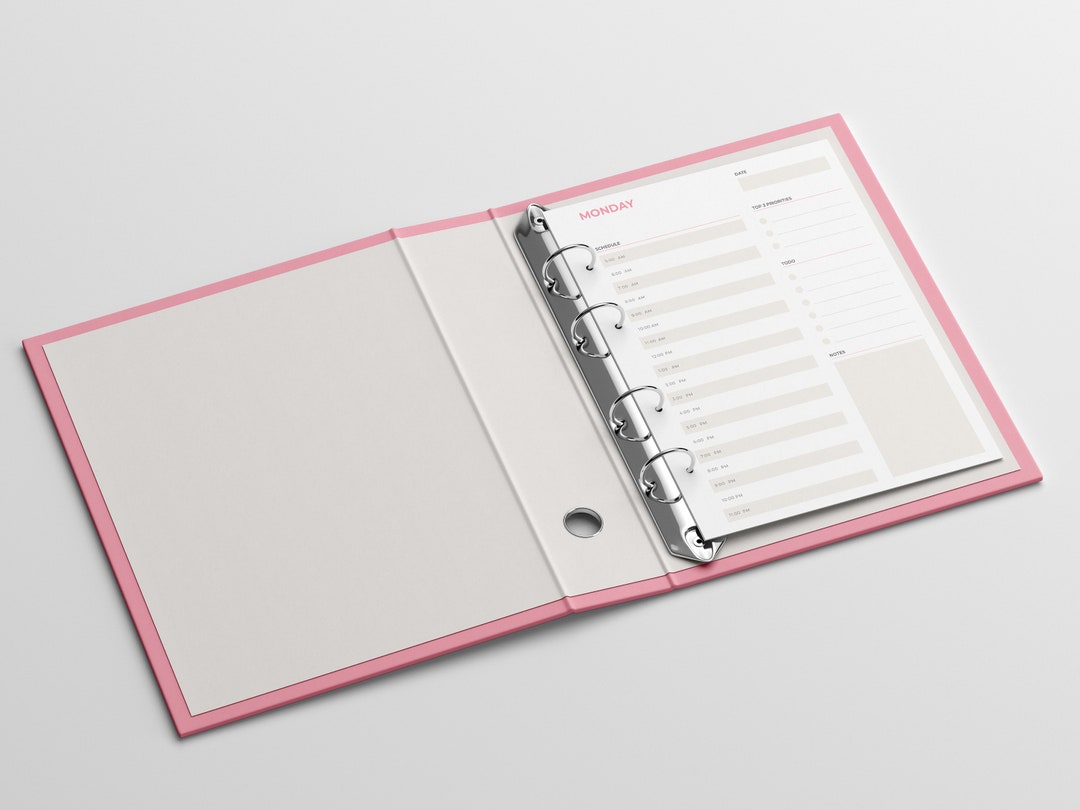 Simple Daily Planner Printable, US Letter, Digital Download - Etsy