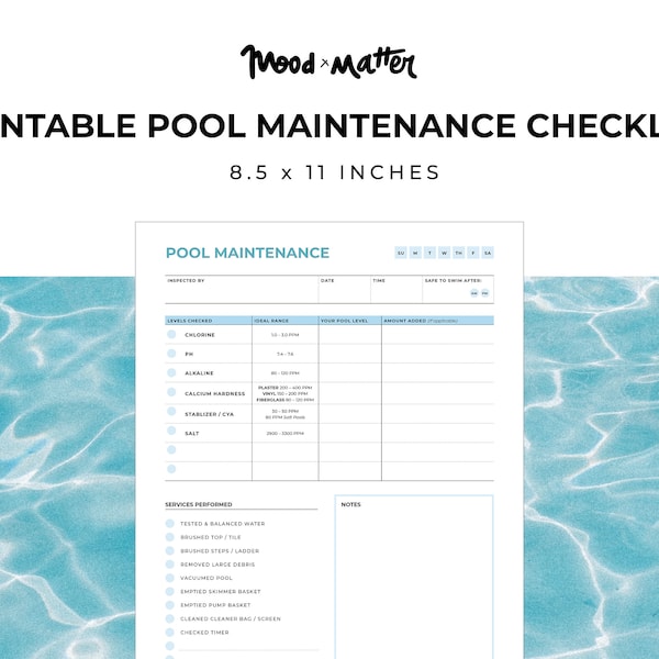 Pool Service Invoice - Etsy