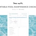Printable Pool Maintenance Checklist, Pool Service Log (PDF) - Etsy