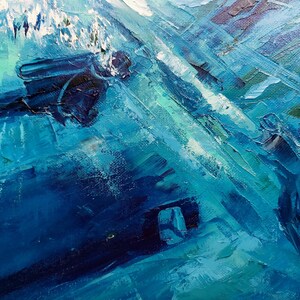 Scuba Diver Painting Original Impasto Oil Ocean Art (8x12) by ...