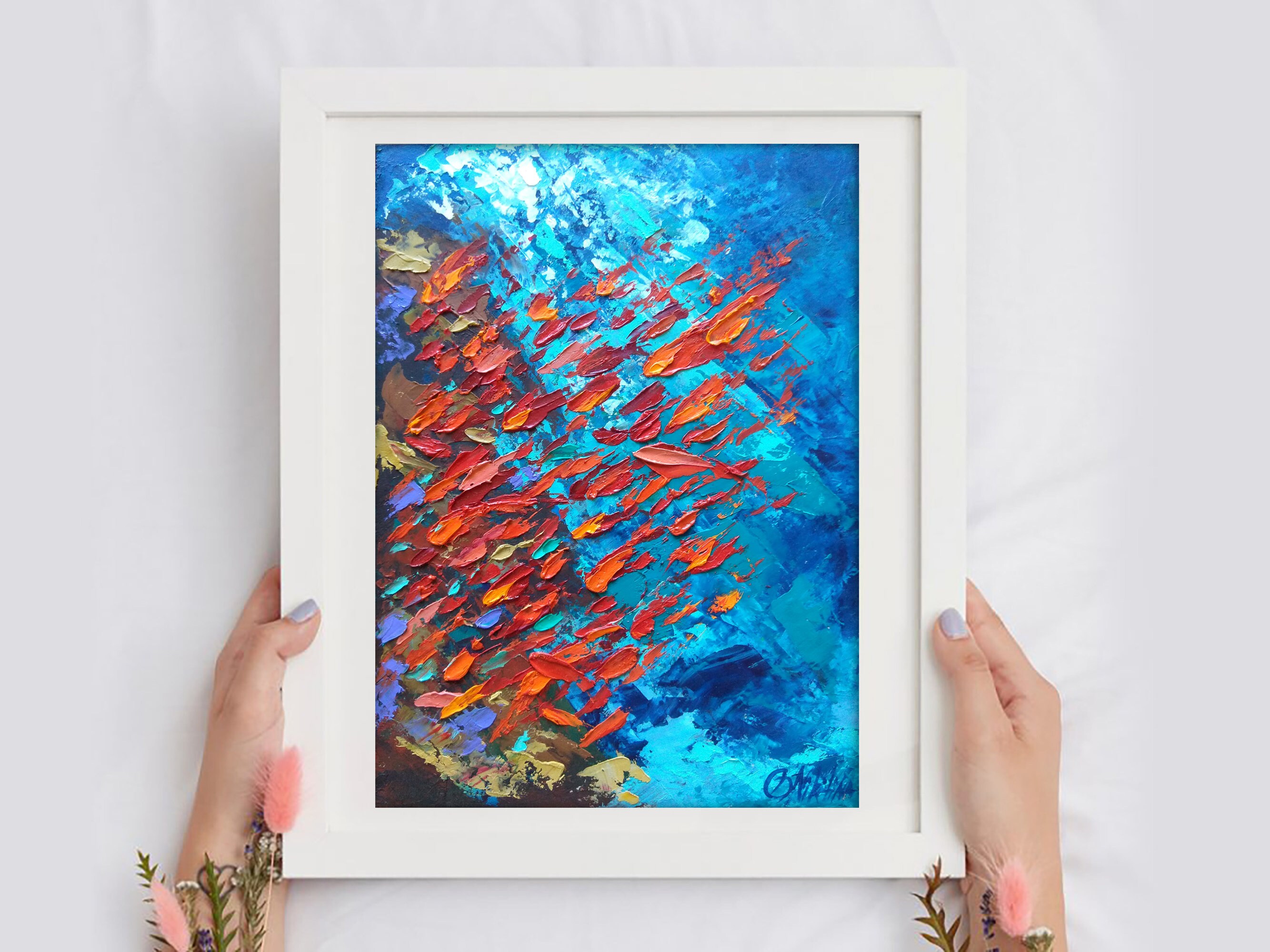 Coral Reef Underwater Painting Original Art Sea Life Animal | Etsy