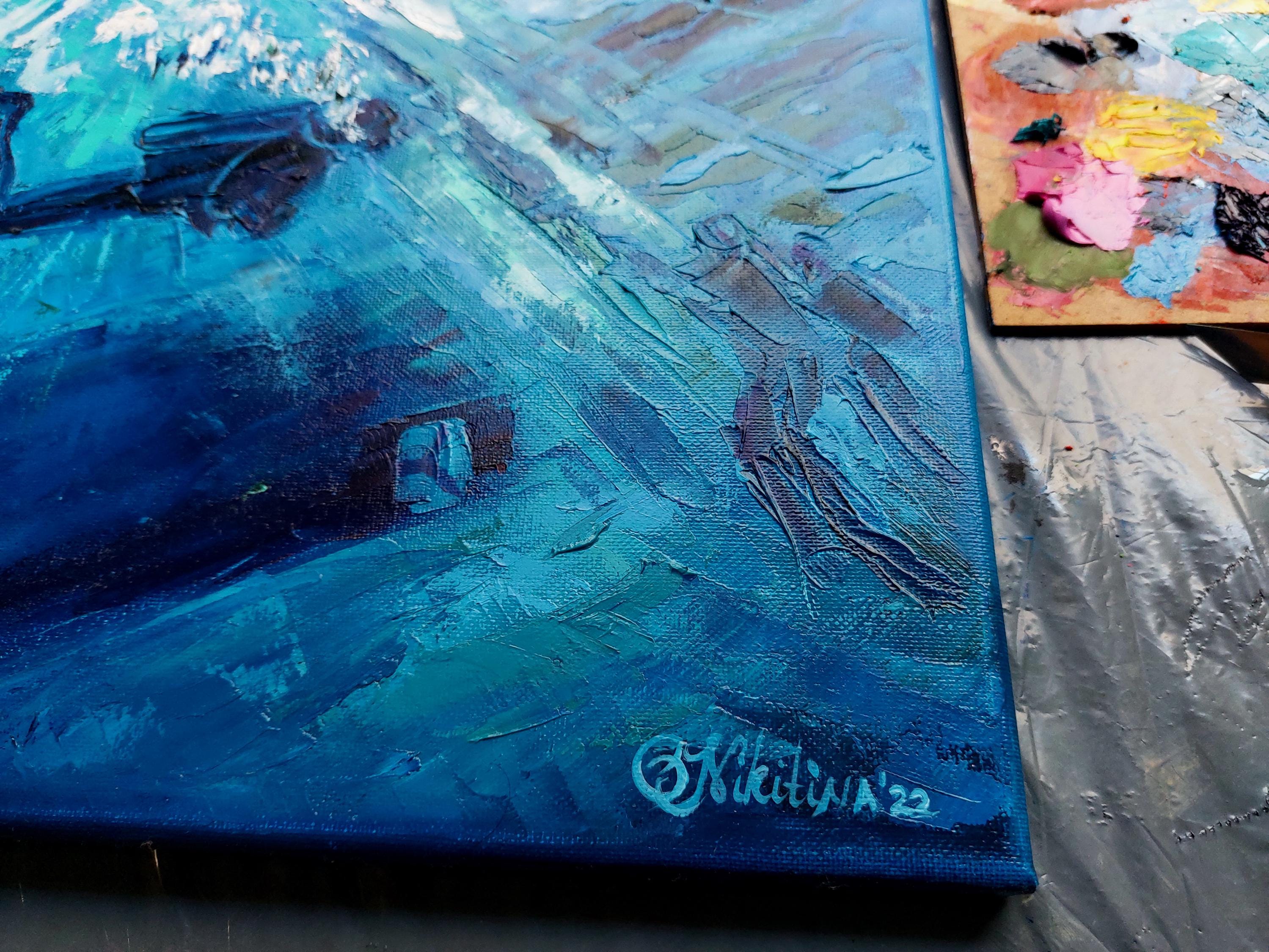 Scuba Diver Painting Original Impasto Oil Ocean Art (8x12) by ...