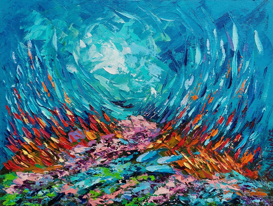 Underwater Art Sea Life Painting Original Art Coral Reef Wall Art ...