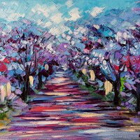Canvas Tree of Life Cherry Tree. - Etsy