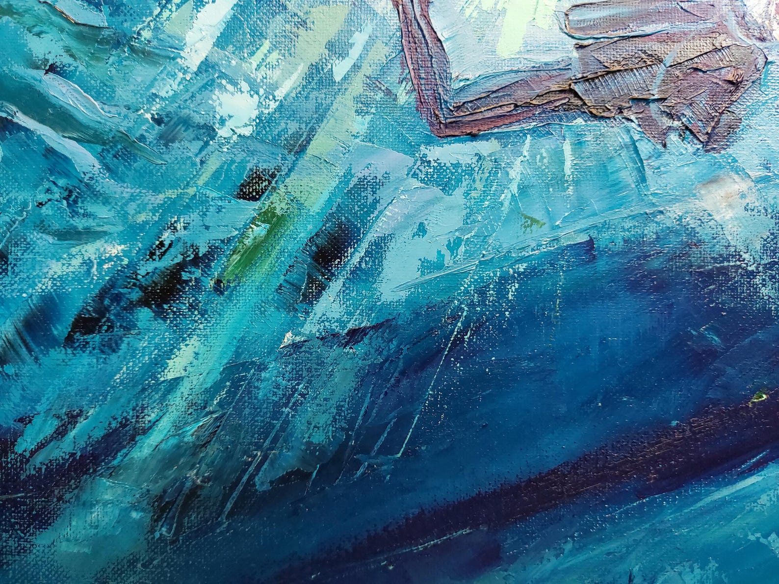 Scuba Diver Painting Original Impasto Oil Ocean Art (8x12) by ...