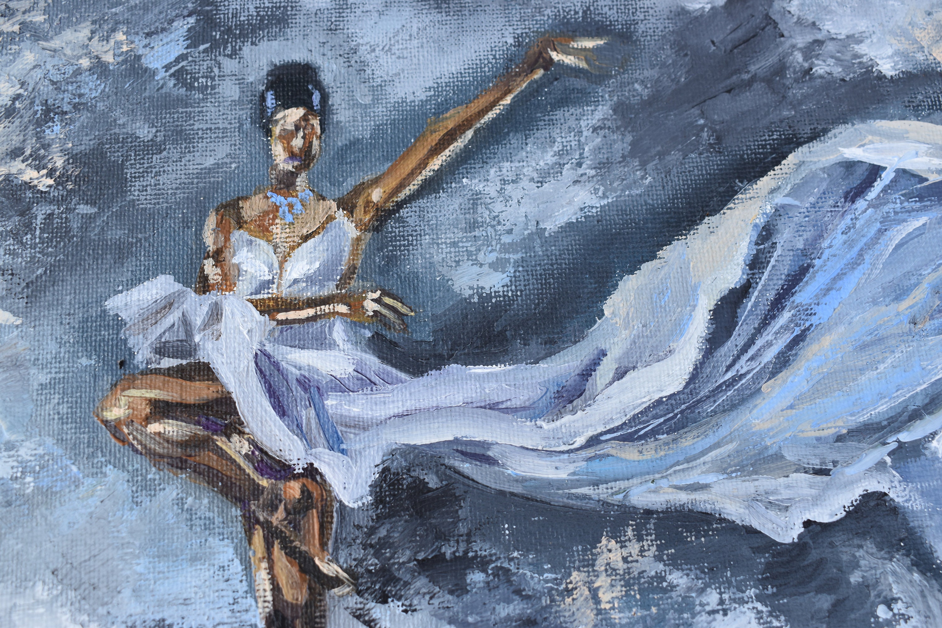 Ballerina Painting African American Ballerina Art Ballet Dancer Artwork ...