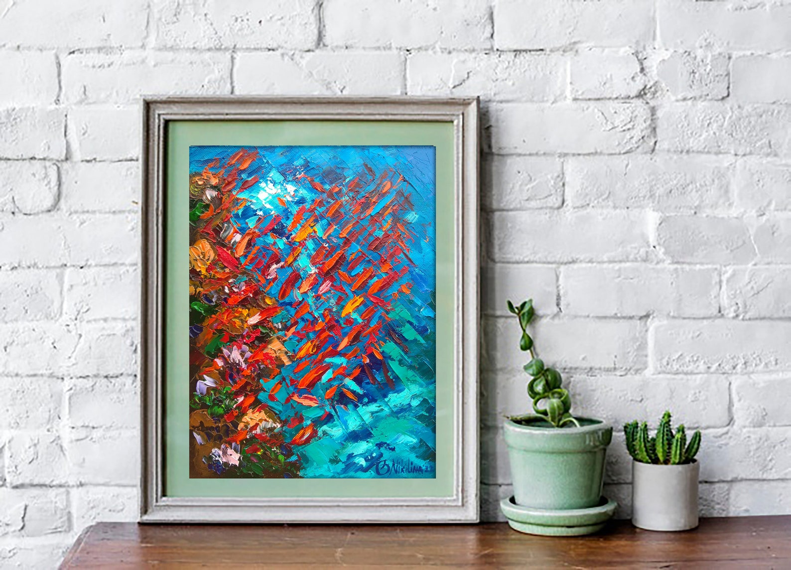 Coral Reef Underwater Painting Original Art Sea Life Animal | Etsy