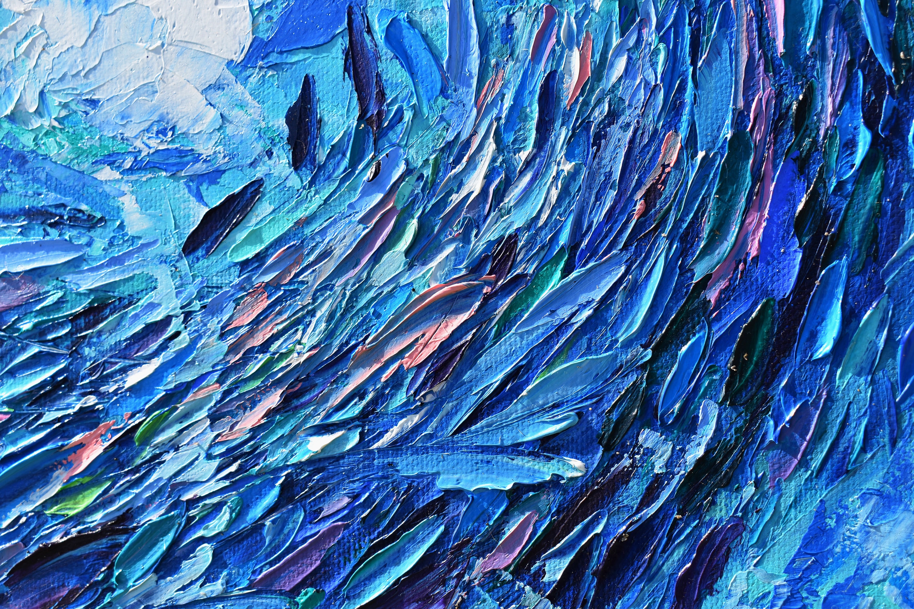 Abstract Fish Painting Original Art Ocean Artwork Seascape Oil - Etsy.de