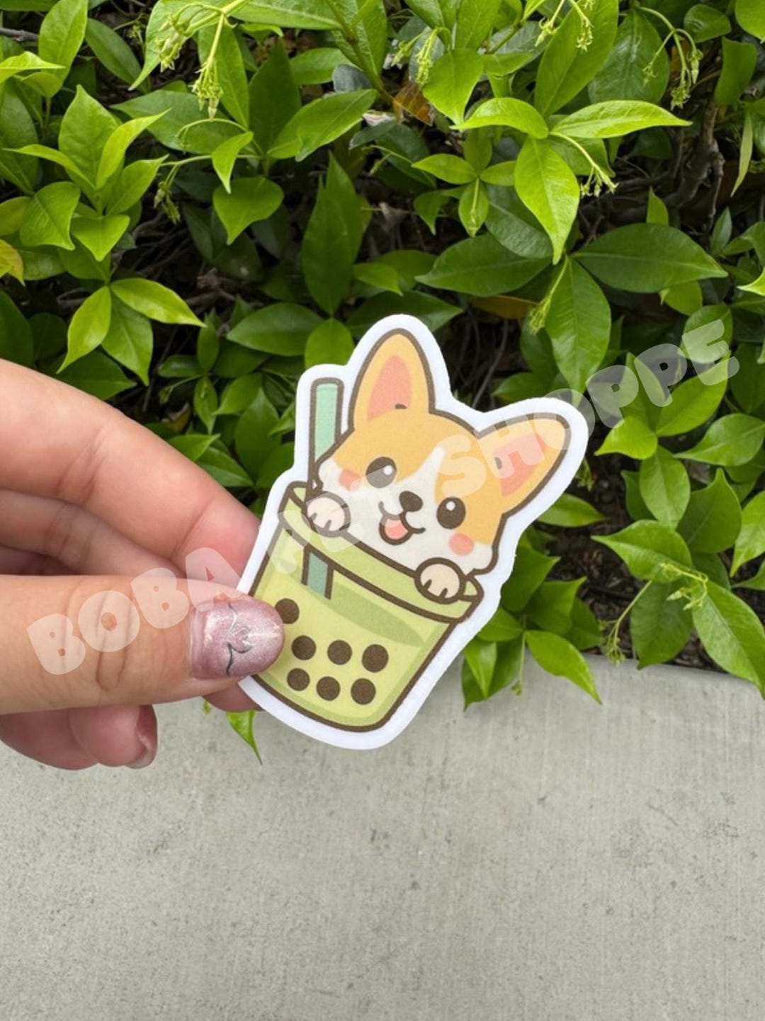 Kawaii Corgi Boba Sticker - Etsy