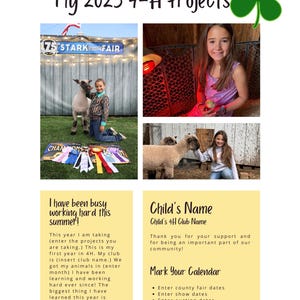 4-H Buyers Letter Template for Market Project Auction - Custom Editable ...