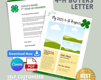 4-H Buyers Letter Template for Market Project Auction - Custom Editable ...