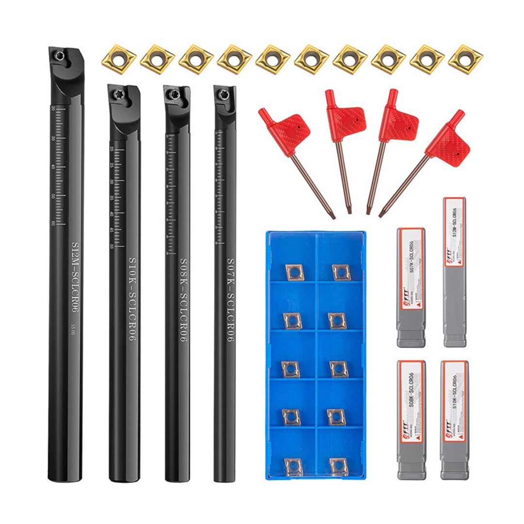 14 Pieces Lathe Boring Bar Set 4 Pieces 95 Degree S07K/ S08K/ - Etsy