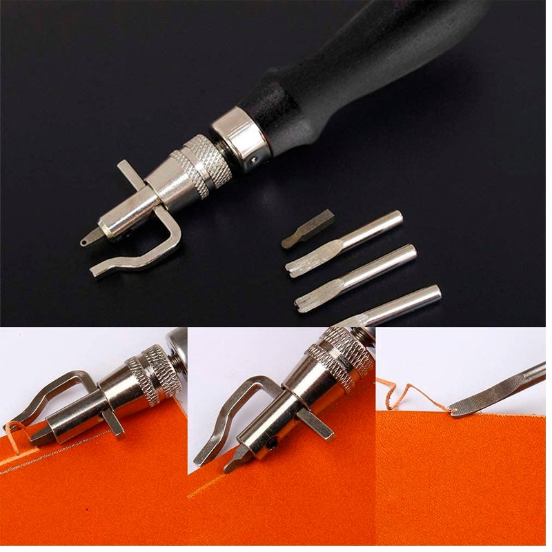 Leather Groover Toolblack 7 in 1 Pro Adjustable Stitching | Etsy