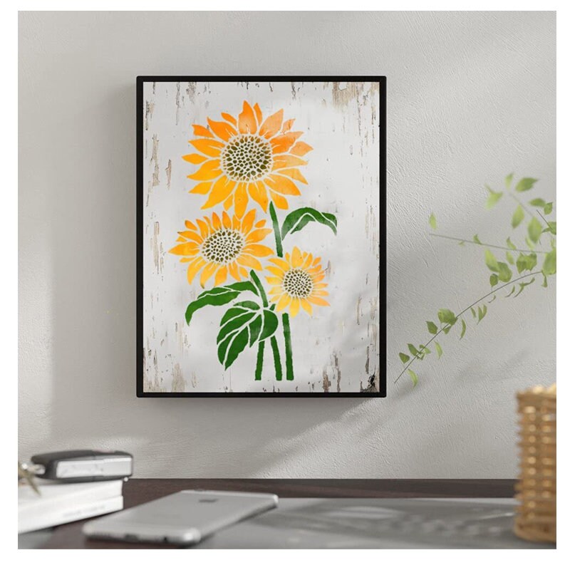 Large Sunflower Stencil 12x15 Inches Reusable Sun Flower - Etsy