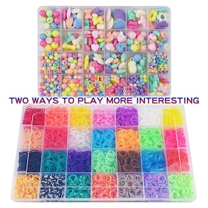 18000 Loom Bands Kit: DIY Rubber Bands Kits, 500 Clips, 40 Charms,loom ...