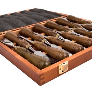 12-pieces Woodworking Wood Carving Tools Chisel Set With Walnut Handle ...