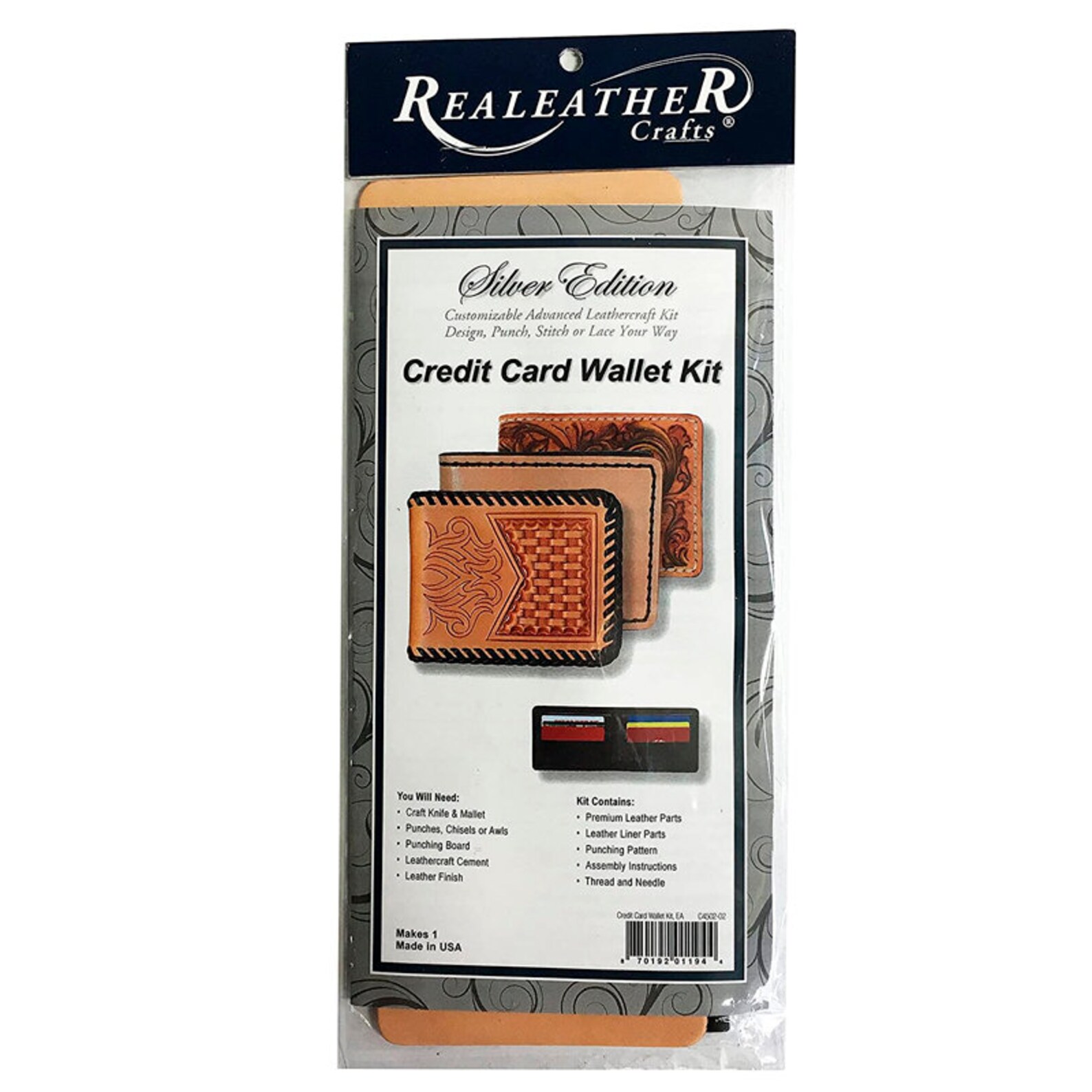 Realeather Silver Edition Credit Card Wallet Kit Leather Craft | Etsy