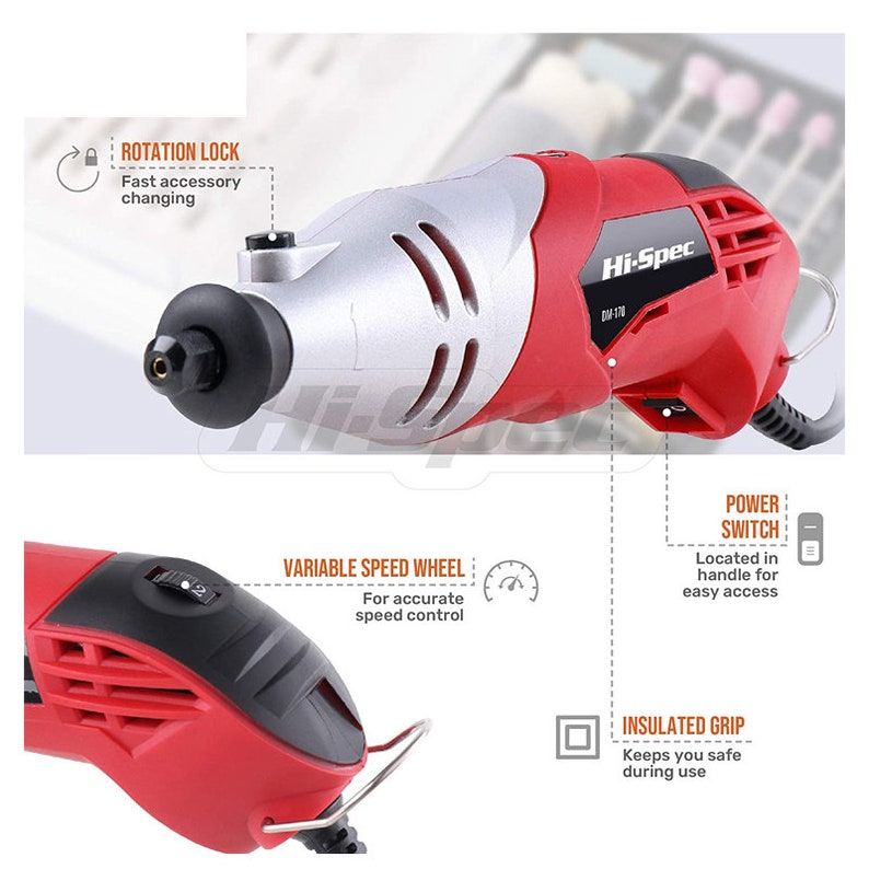 121 Piece 160W 1.4A Corded Rotary Power Tool Kit Set With - Etsy