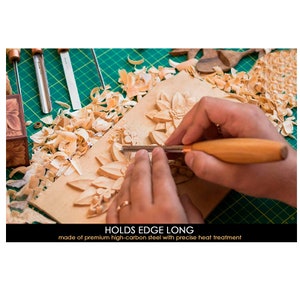 Gouge Wood Carving Tools Kit in Rolling Pouch With Leather - Etsy