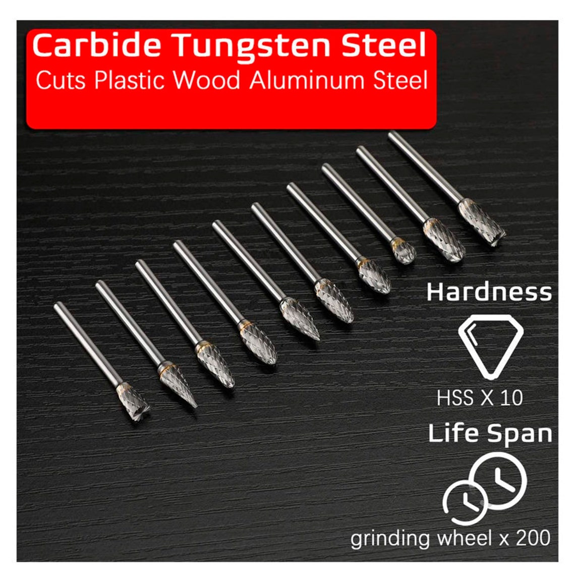 Carbide Double Cut Carving Bits for Dremel Rotary Tool 10 Pcs | Etsy