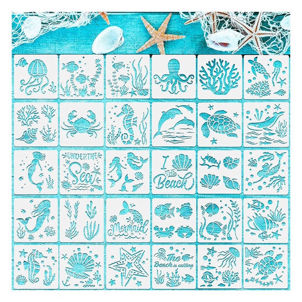 Sea Life Stencils - Etsy