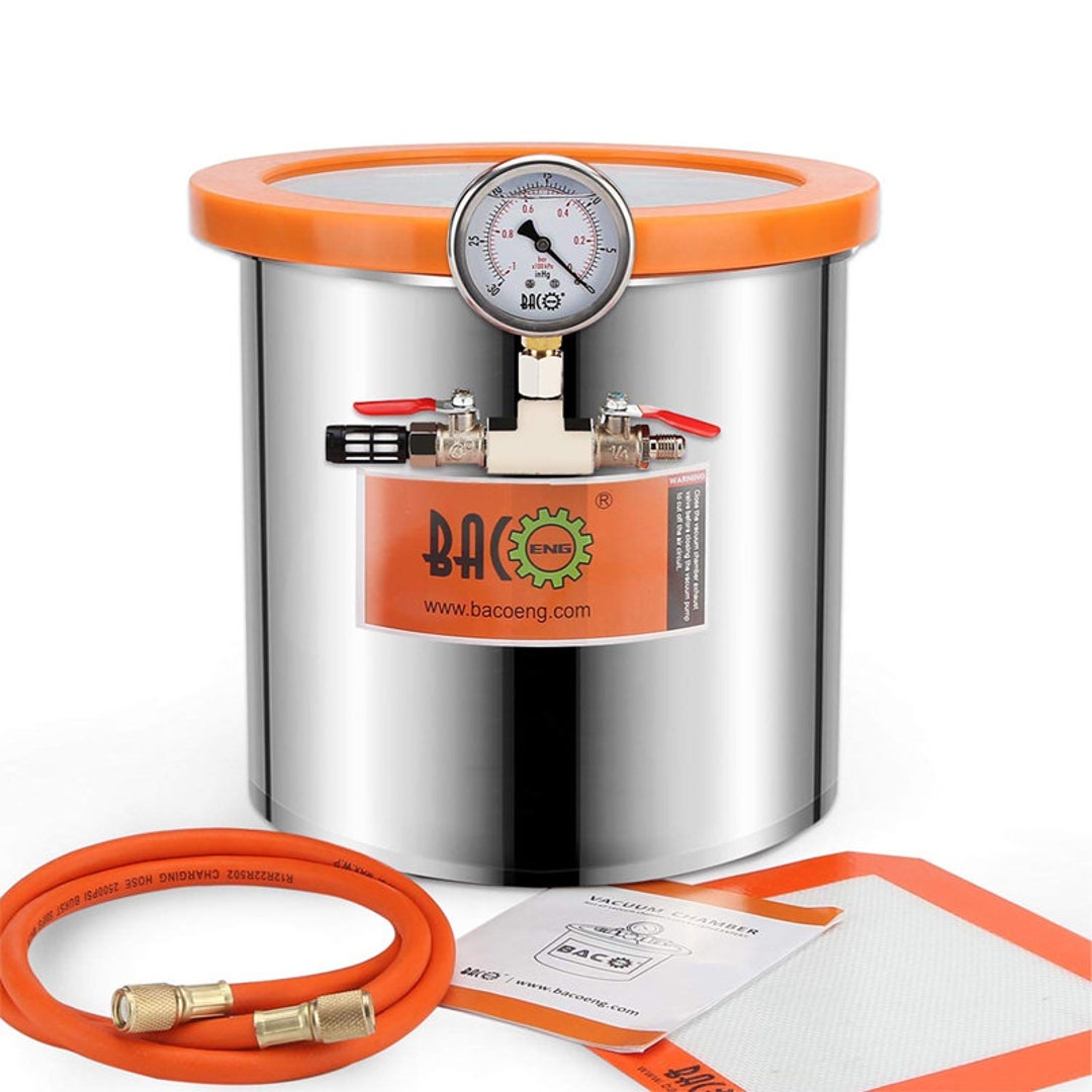 3 Gallon Tempered Glass Lid Stainless Steel Vacuum Chamber Perfect for ...
