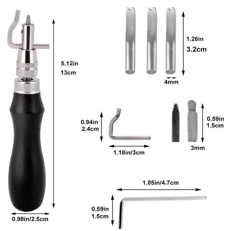 Leather Groover Toolblack 7 in 1 Pro Adjustable Stitching | Etsy