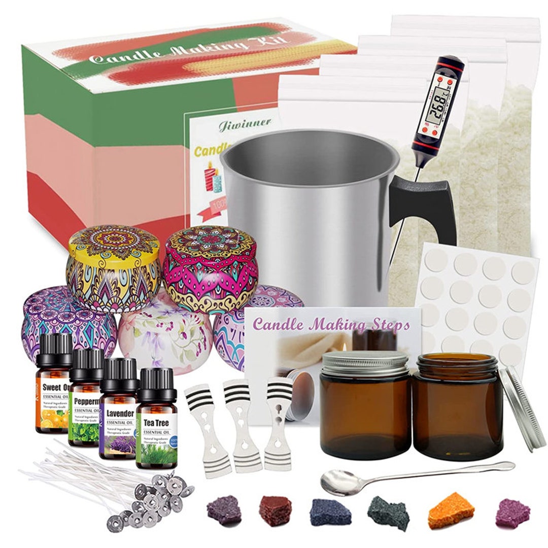 DIY Candle Making Kit Supplies, Complete Beginners Set With Soy Wax ...