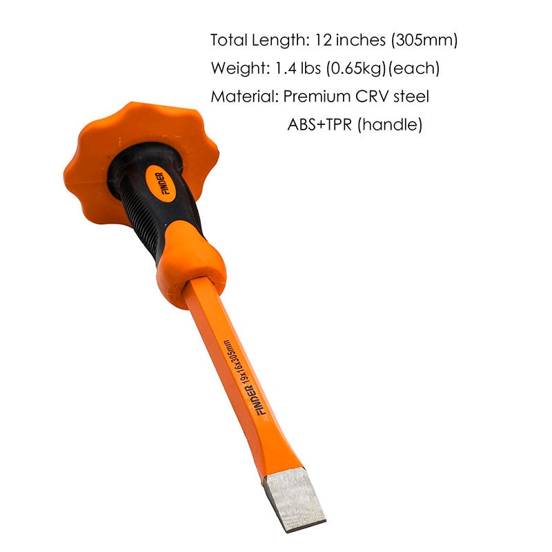 12-inch Heavy Duty Flat Chisel With Hand Protection Flat - Etsy