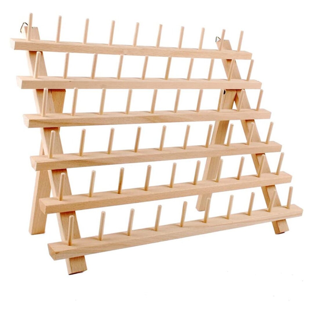 60-spools Wooden Thread Holder Sewing and Embroidery Thread Rack - Etsy