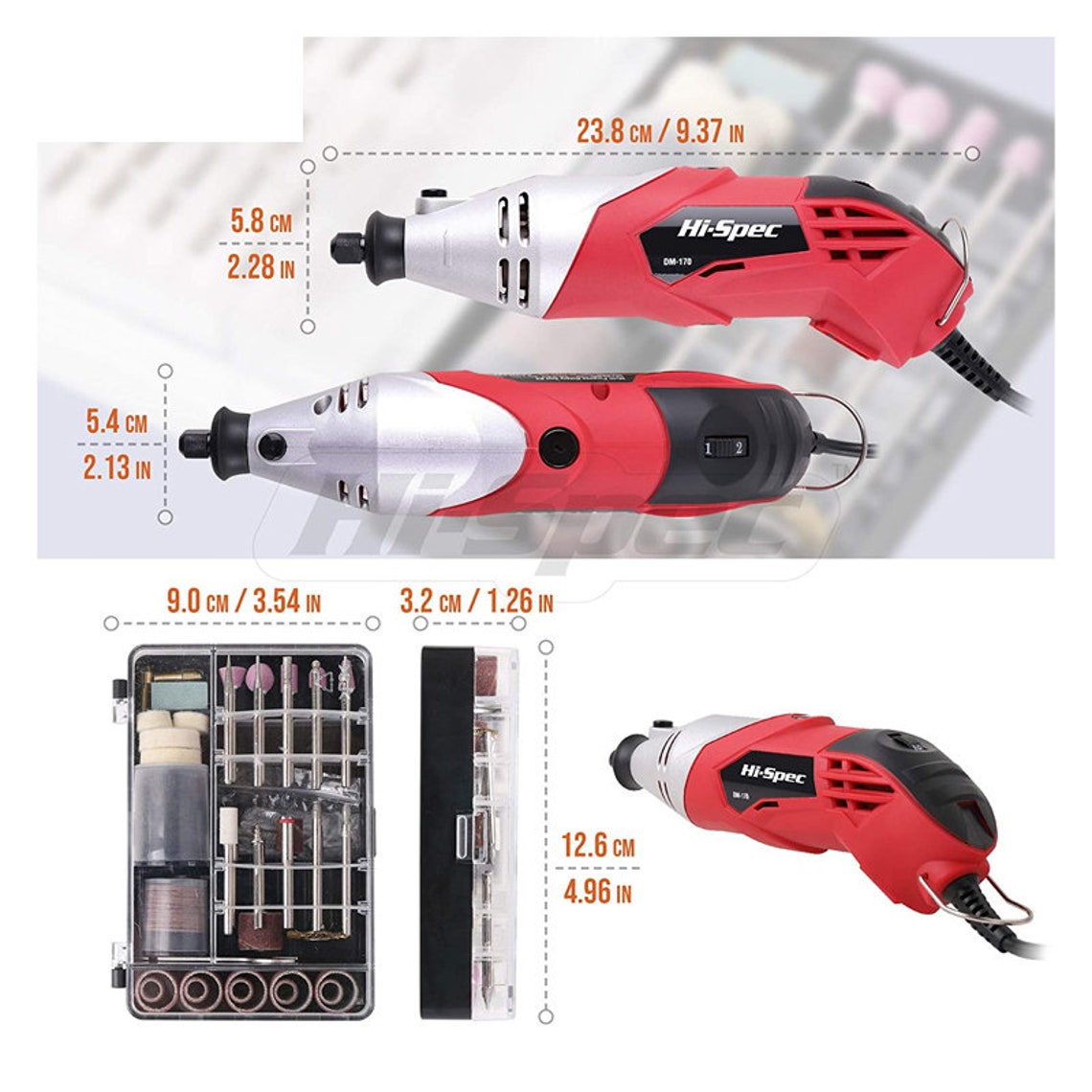 121 Piece 160W 1.4A Corded Rotary Power Tool Kit Set With - Etsy