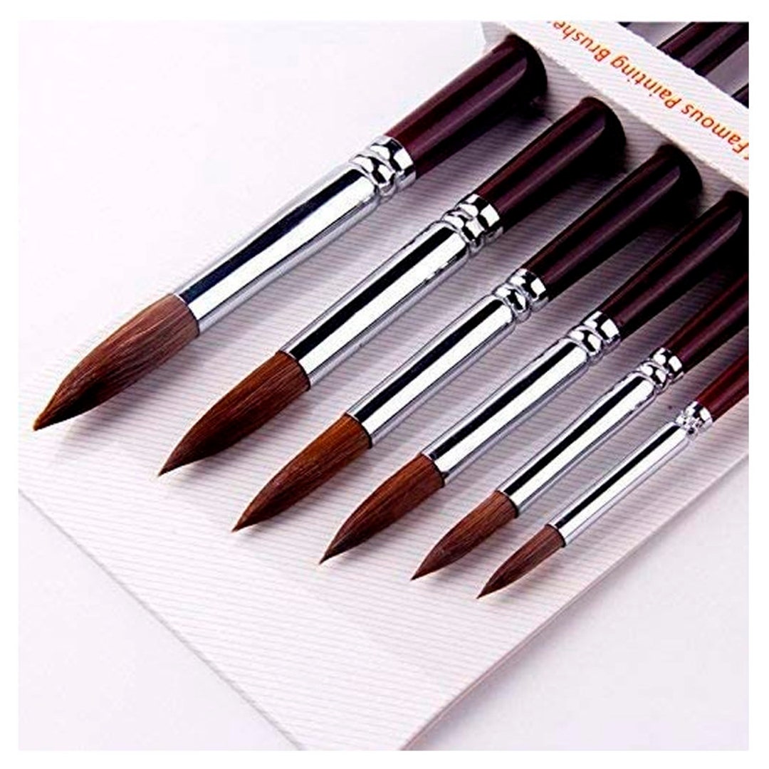 Artist Paint Brushes-superior Sable Hair Artists Round Point - Etsy