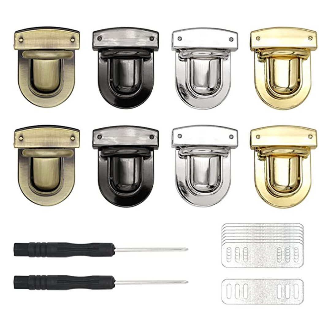 8 Sets Tuck Lock Clasp Catch Purse Buckle Fasteners Wallet Buckle Purse ...
