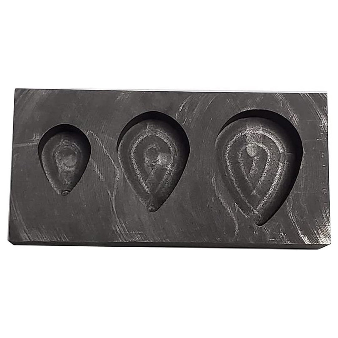 3 in 1 Water Drop Drip Gold Silver Graphite Ingot Mold Mould Crucible ...