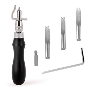 Leather Groover Toolblack 7 in 1 Pro Adjustable Stitching - Etsy