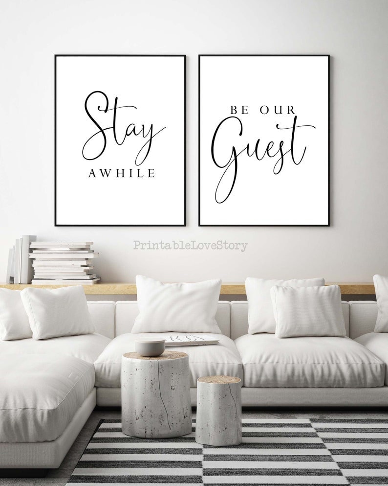 Stay Awhile Sign,guest Room Wall Art,be Our Guest,get Comfy,guest Room ...