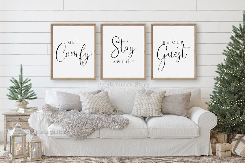 Stay Awhile Sign,guest Room Wall Art,be Our Guest,get Comfy,guest Room ...