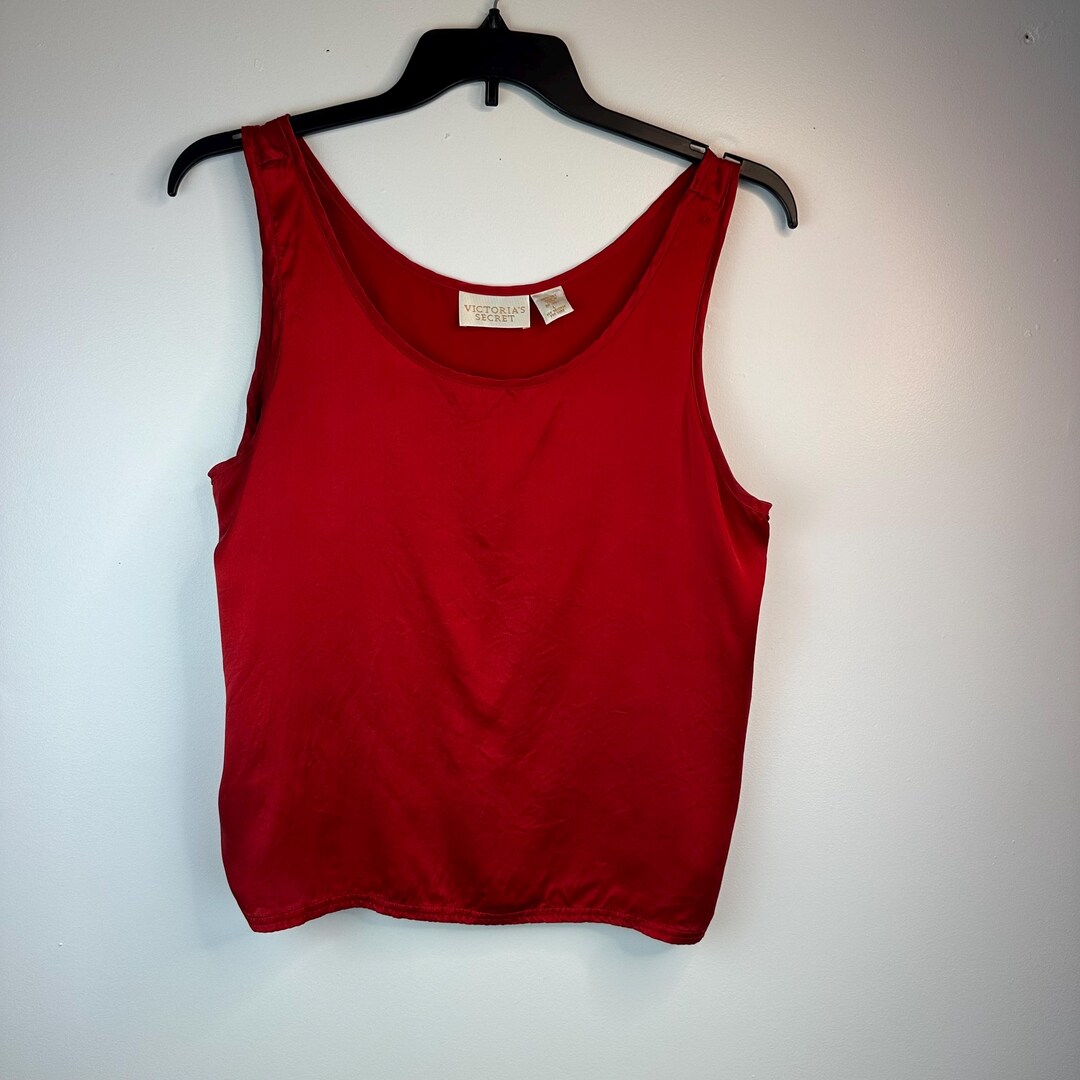 Vintage Victoria Secret 100% Red Silk Tank Top Size Large - Etsy