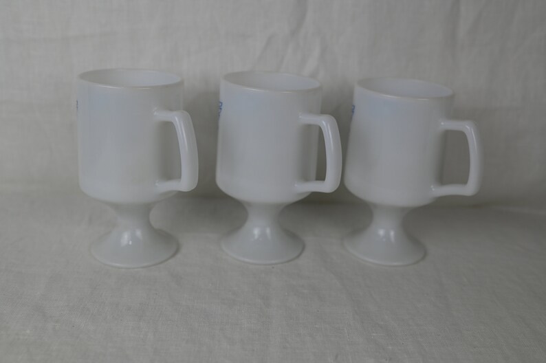 Vintage Milk Glass Federal Eagle Mugs With Handles Set of Three - Etsy
