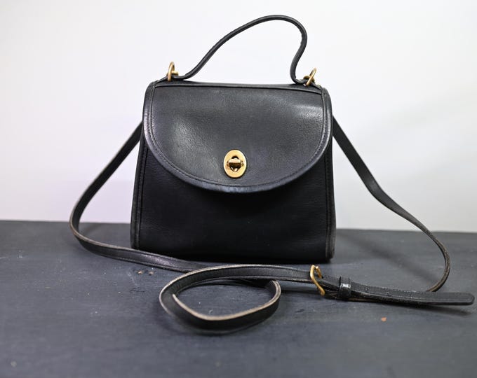 Vintage Coach 9985 Regina Black Leather Crossbody - Etsy