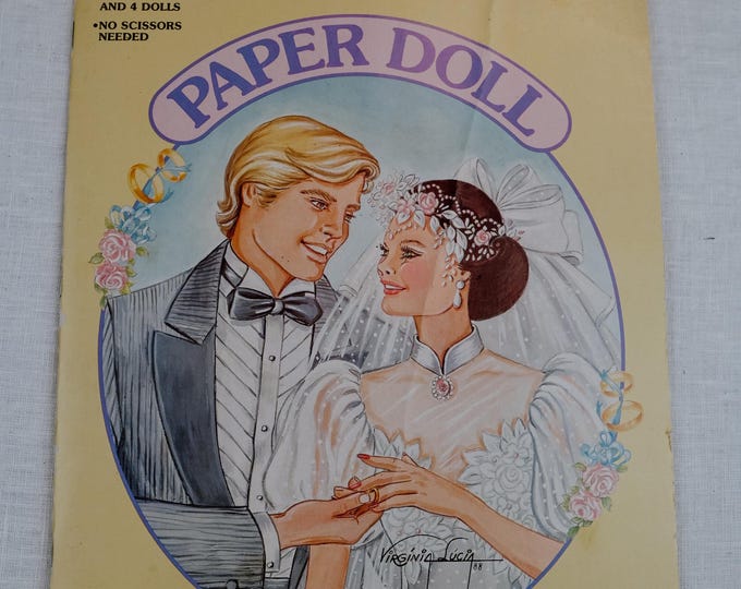 Vintage 1988 Bride & Groom Paper Doll Book - Etsy