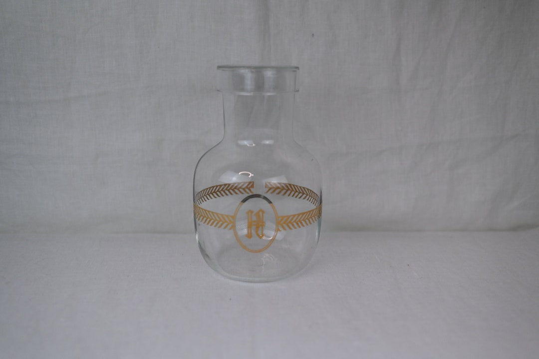 Vintage Libbey Laurel Leaf Monogrammed “H” Carafe With Glass Lid - Etsy
