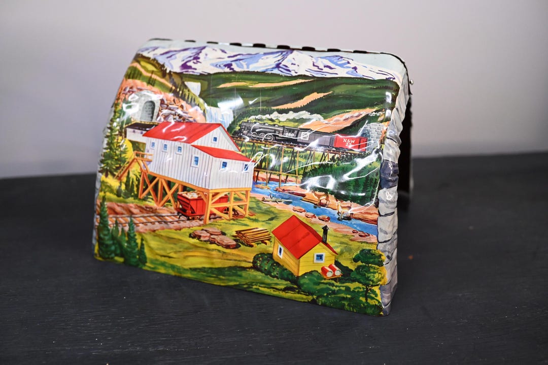 Vintage Tin Train Covered Bridge Pass Through Tunnel - Etsy