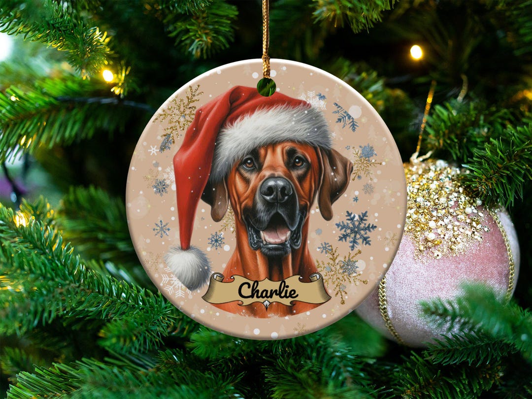 Custom Rhodesian Ridgeback Christmas Ornament: Personalized Pet ...